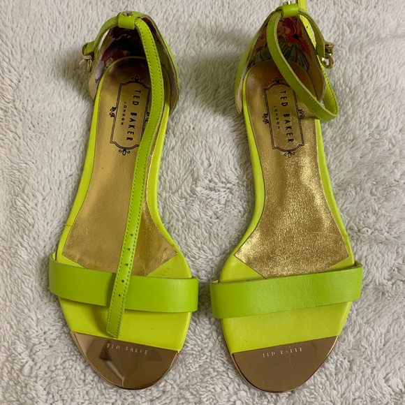 Ted Baker | Shoes | Ted Baker Ankle Strap Neon Sandals | Poshmark